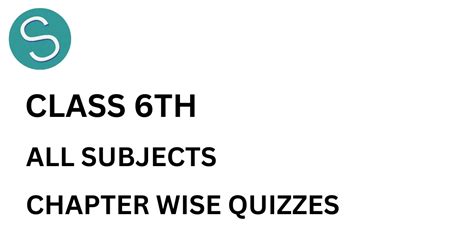Online Quiz For Class 6th All Subjects