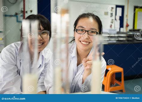 Students Study Chemistry And Science In The University`s Laborat