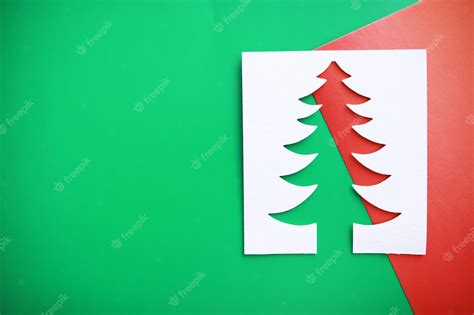 Premium Photo Christmas Tree Paper Cutting Design Papercraft Card