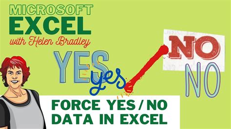 Force Yes Or No Entries In Excel Youtube
