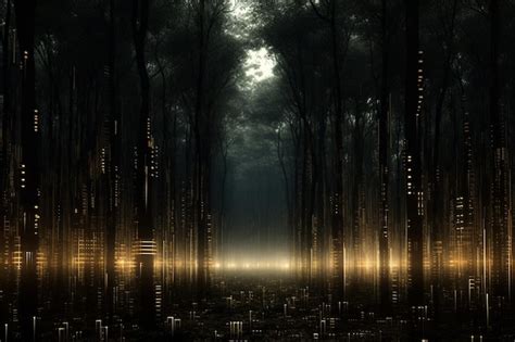 Premium Photo A Digital Forest Of Binary Code Forming Intricate 00140 03