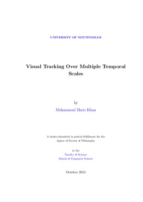 Pdf Visual Tracking Over Multiple Temporal Scales