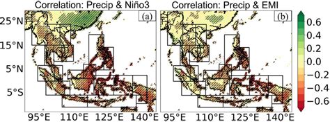 Spatial Distribution Of Correlations Between Monthly Rainfall Anomalies Download Scientific