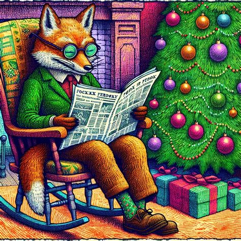 Old Fox Early 20th Century Style Illustration Of Merry Fo