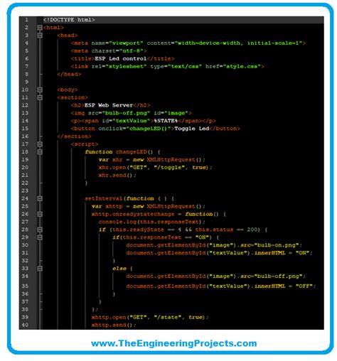Create Webserver With Esp Using Spiffs The Engineering Projects