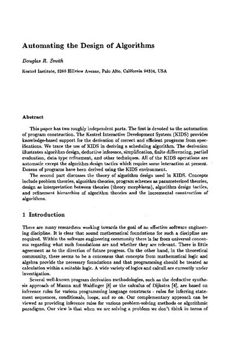 Pdf Automating The Design Of Algorithms Home Springer