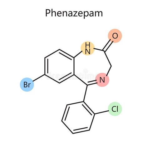 Formula Chimica Fenazepam Diagramma Scienze Mediche Illustrazione Di