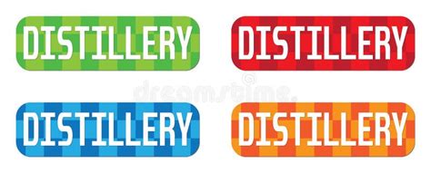Distillery Text On Rectangle Zig Zag Pattern Stamp Sign Stock