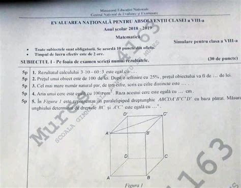 Subiecte simulare Matematică clasa a VIII a Vezi ce exerciții au avut