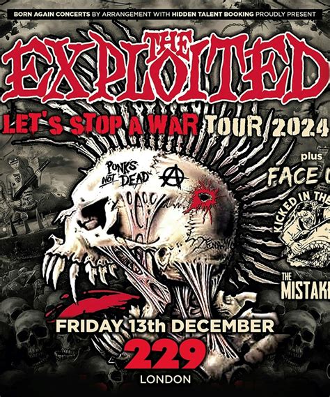 The Exploited - Let's Stop A War Tour 2024 - 13 December 2024 - 229 - Event/Gig details ...