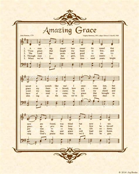 Free Printable Amazing Grace Hymn Sheet Music