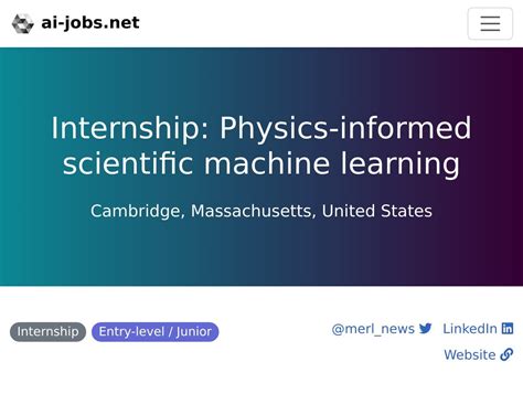 Hiring Internship Internship Physics Informed Scientific Machine