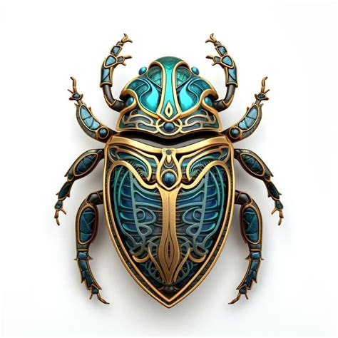 Scarab Beetle 2d 3d Digital Art Mobile Game Asset Insect Design