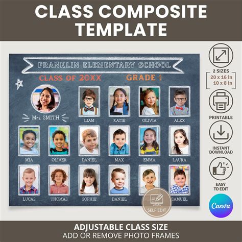 Editable Preschool And Elementary School Photo Collage Printable Canva