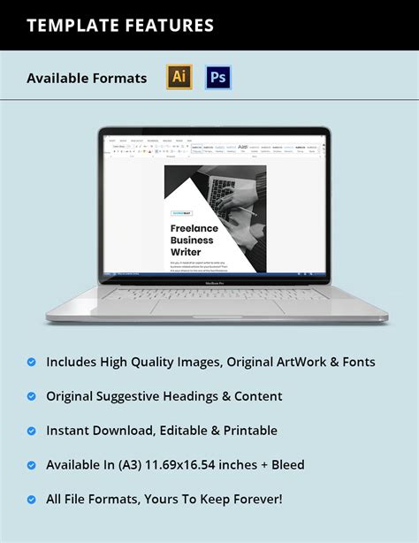 Professional Freelance Writer Poster Template In Psd Illustrator