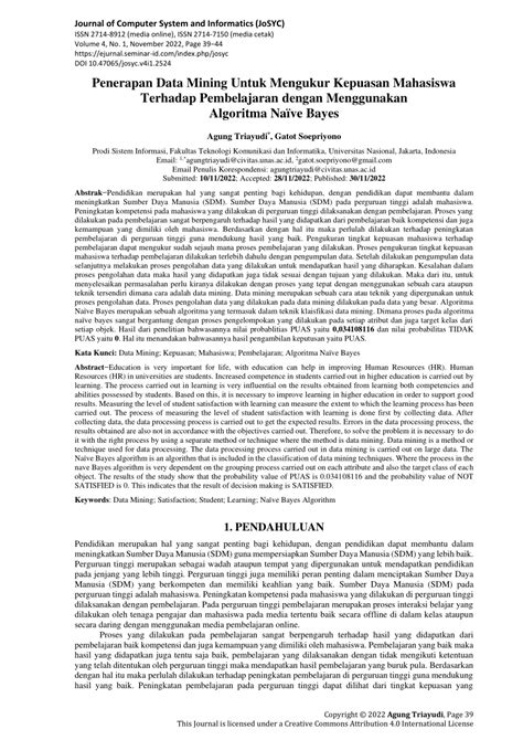 pdf penerapan data mining untuk mengukur kepuasan mahasiswa terhadap