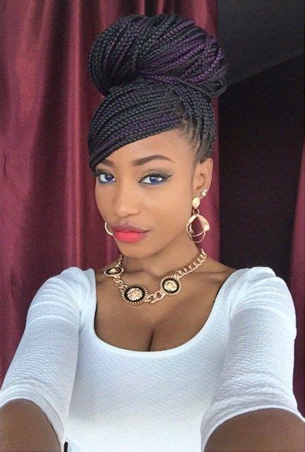 Individual Braids Updo Hairstyles For Black Women