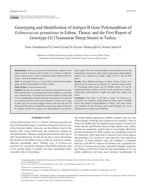 Pdf Genotyping And Identification Of Antigen B Gene Polymorphism Of