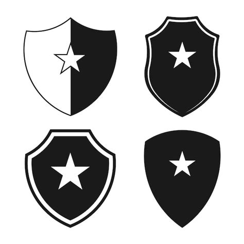 Premium Vector Shield And Star Icon Vector