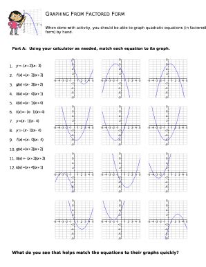 Graphing From Factored Doc Template PdfFiller