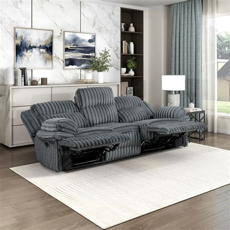 Lexicon Manual Double Reclining Sofa Corduroy Manual Wall