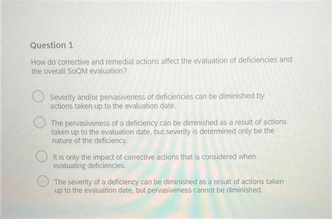 Solved Question 1how Do Corrective And Remedial Actions