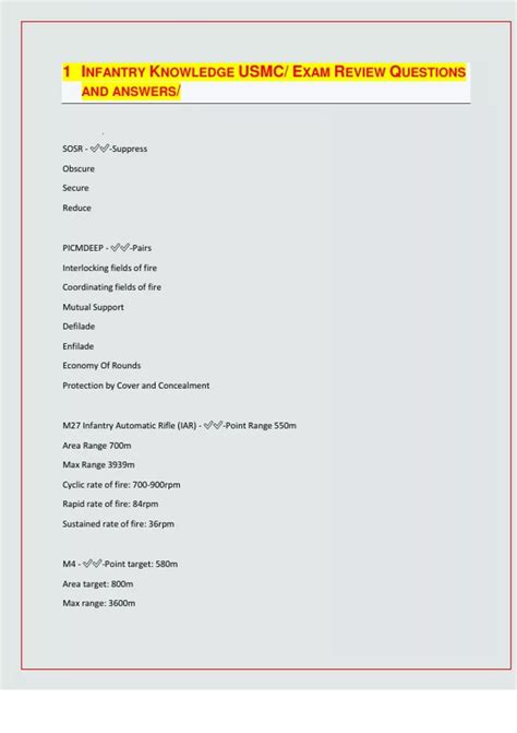 Infantry Knowledge Usmc Exam Review Questions And Answers Infantry Knowledge Usmc Stuvia Us