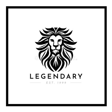 White And Black Lion Logo Brand Icon Illustration Stock Vector
