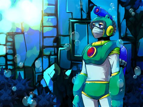 Bubble Man Mega Man And 1 More Drawn By Zakki Danbooru