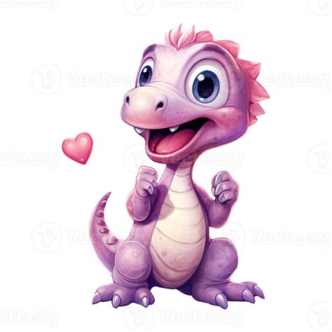 Ai Generated Imaginative Love Valentine Lovely Dinosaur Cute And