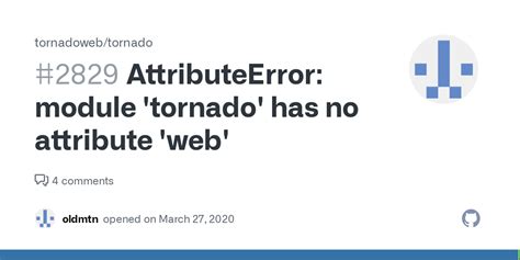 Attributeerror Module Tornado Has No Attribute Web · Issue 2829