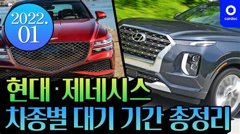 2022년 1월 기준 현대제네시스 차종별 출고 대기 기간 총정리 도대체 내 차는 언제 나오나 😭 Youtube