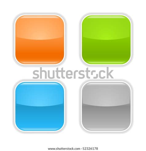 Colored Glossy Blank Web Button Shadow Stock Vector Royalty Free Shutterstock