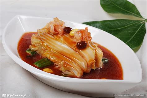 鲍汁扒时蔬摄影图 传统美食 餐饮美食 摄影图库 昵图网