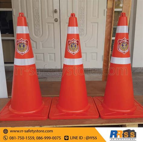 กรวยจราจร 70 ซม 80 ซม Eva พร้อมแถบสะท้อนแสง ราคาส่ง I Rr Safetystore