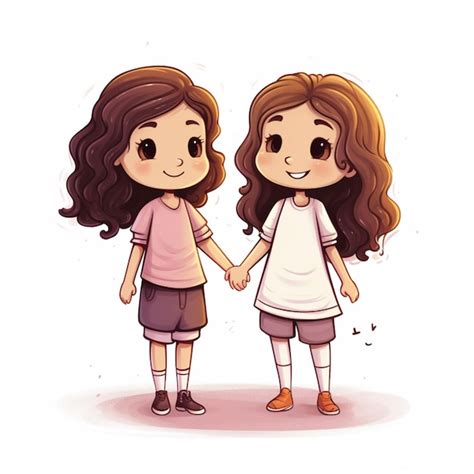 투명한 배경에 고립된 가장 친한 친구 그림 프리미엄 벡터