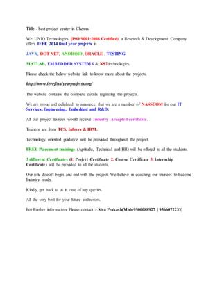 Ieee Java Projects Pdf