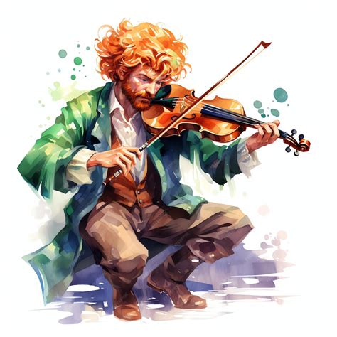 Premium Ai Image Irish Fiddler Watercolor