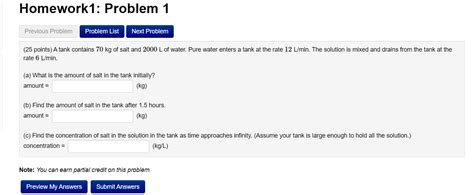 Solved Homework1 Problem 1 Previous Problem Problem List