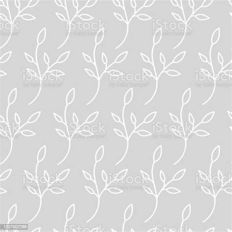 흰색 배경에 간단한 부드러운 나뭇 가지입니다 스프링 이음새가 있는 패턴 나뭇잎과 촬영 포장 웹 사이트 패키지 소셜 네트워크 직물 배경 화면의 디자인벡터 일러스트 레이션 0