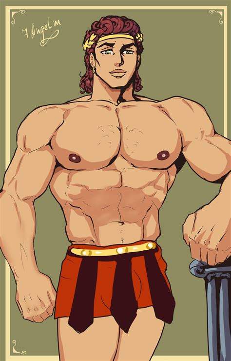 Rule 34 7angelm Bara Bulge Chest Hair Gay Greek Mythology Green Eyes