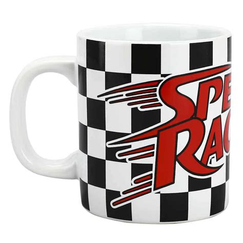 Speed Racer Checkered Flag And Logo Mug Ceramic 16 Oz Bioworld