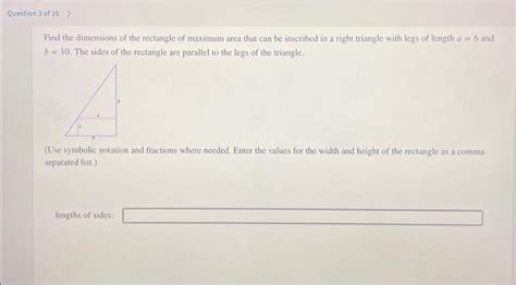 Solved Find The Dimensions Of The Rectangle Of Maximum A