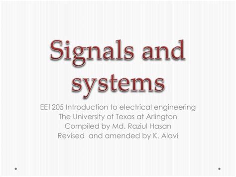 Ppt Signals And Systems Powerpoint Presentation Free Download Id