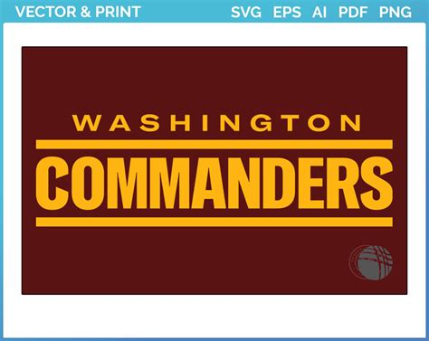 Washington Commanders Wordmark Logo 2022 Football Sports Vector