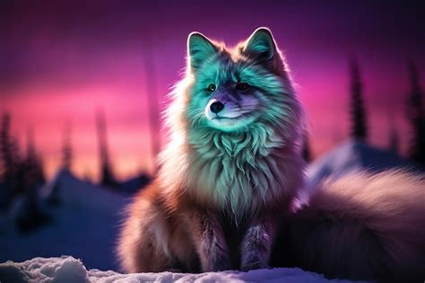 Premium Ai Image Aurora Fox A Fox Whose Fur Reflects The Spectacular