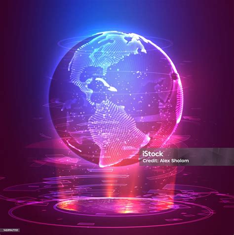 벡터 3d 행성 지구는 여러 가지 색의 배경에 배경 0명에 대한 스톡 벡터 아트 및 기타 이미지 0명 3차원 형태 개념 Istock