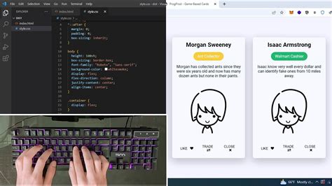 Asmr Programming Game Based Profile Cards Html Css No Talking