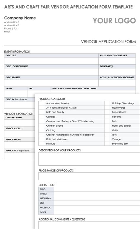 Free Vendor Application Forms And Templates Smartsheet
