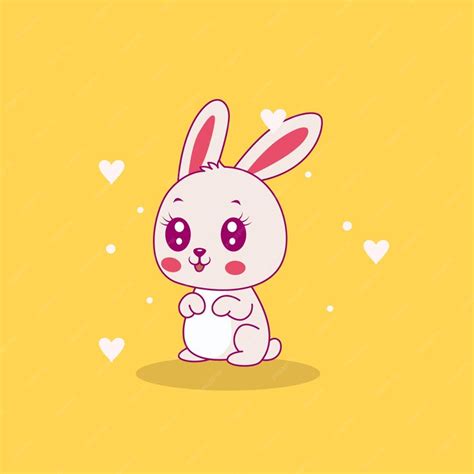 Free Vector Cute Happy Bunny Illustration